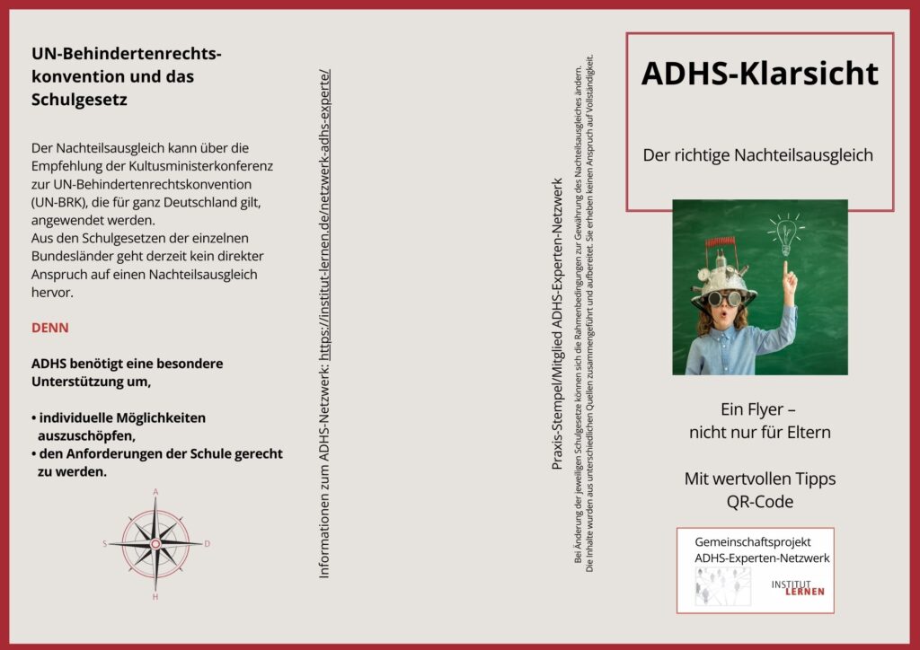 Flyer Nachteilsausgleich „ADHS-Klarsicht“ – INSTITUT LERNEN